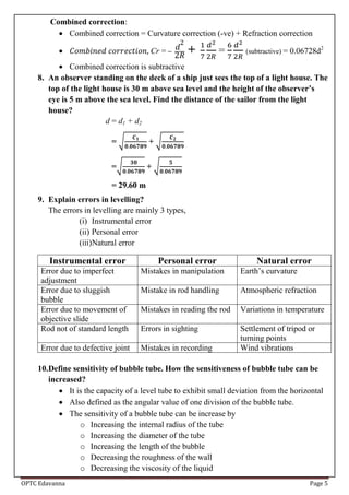 Surveying - Module iii-levelling only note | PDF