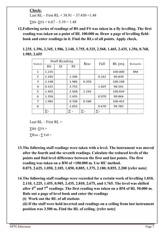 Surveying - Module iii-levelling only note | PDF