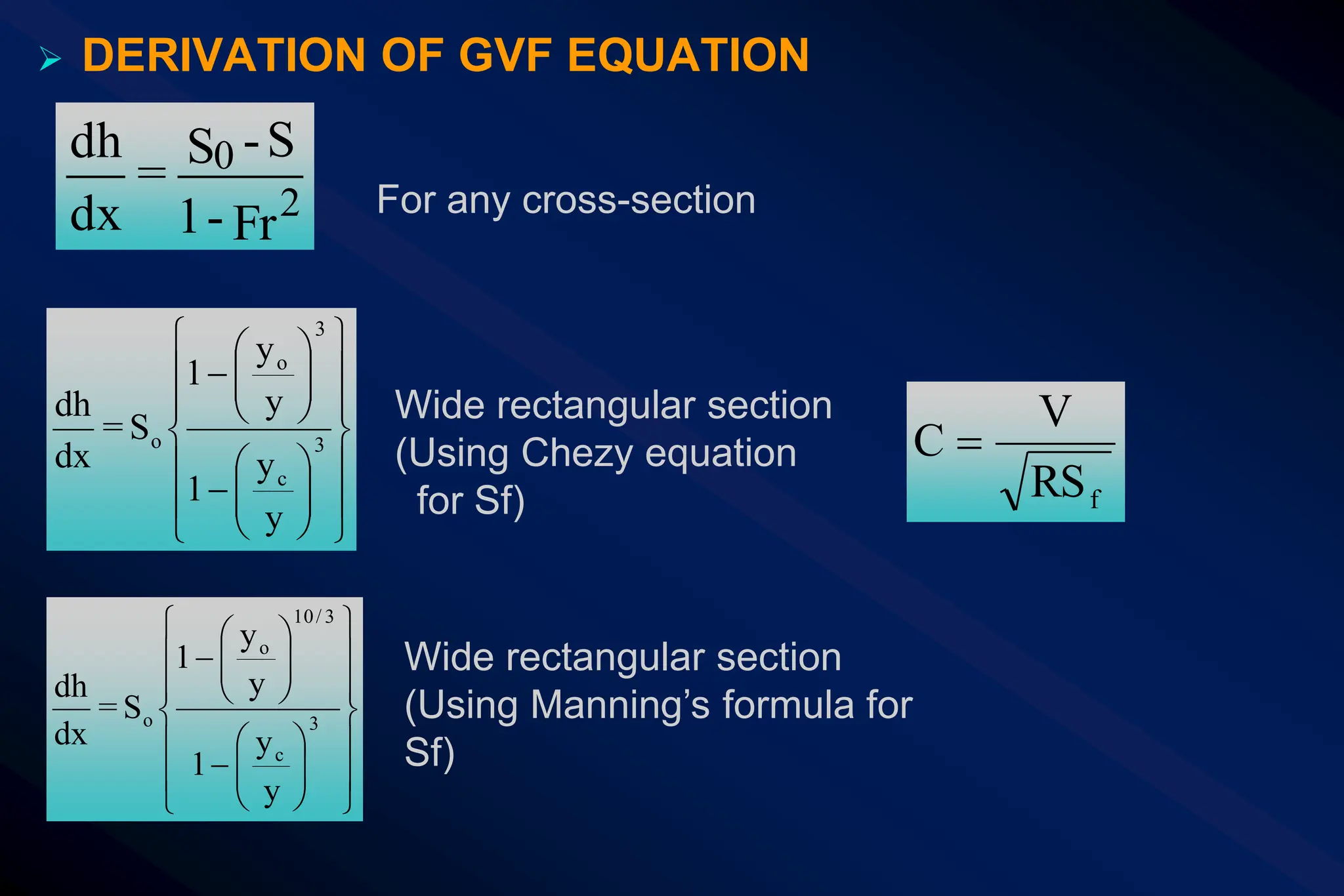 Module-III Varried Flow.pptx GVF Definition, Water Surface Profile Dynamic Equation of GVF ...