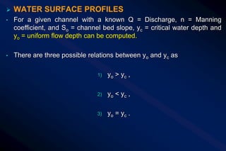 Module-III Varried Flow.pptx GVF Definition, Water Surface Profile ...