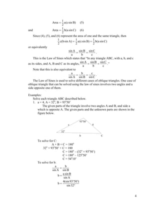 Module triangle trigonometry | PDF