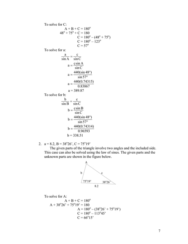 Module triangle trigonometry | PDF
