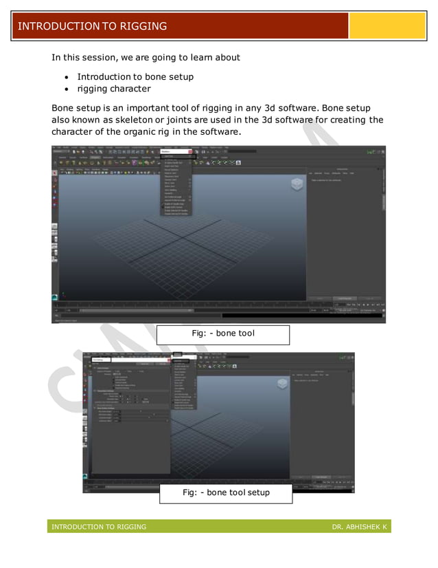 Module 019 introduction to bone setup, rigging character_e_text | DOCX