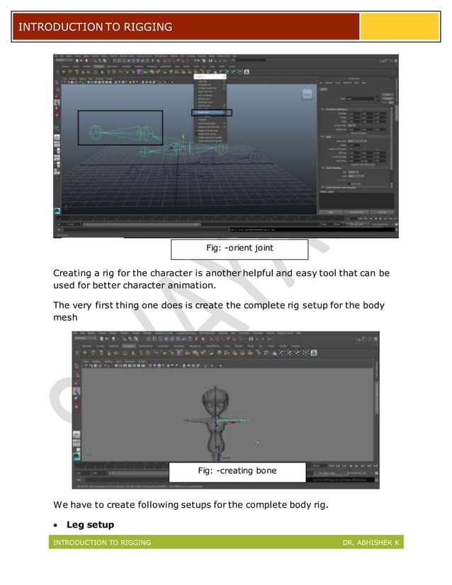 Module 019 introduction to bone setup, rigging character_e_text | DOCX