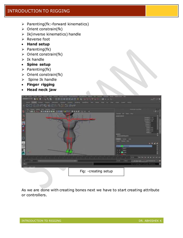 Module 019 introduction to bone setup, rigging character_e_text | DOCX