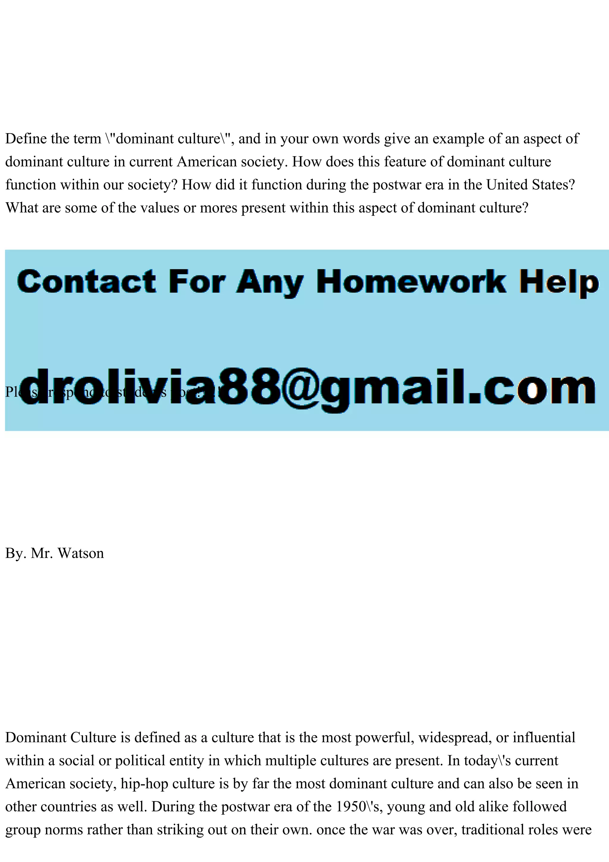 Module 01 Discussion - Dominant CultureDefine the .pdf