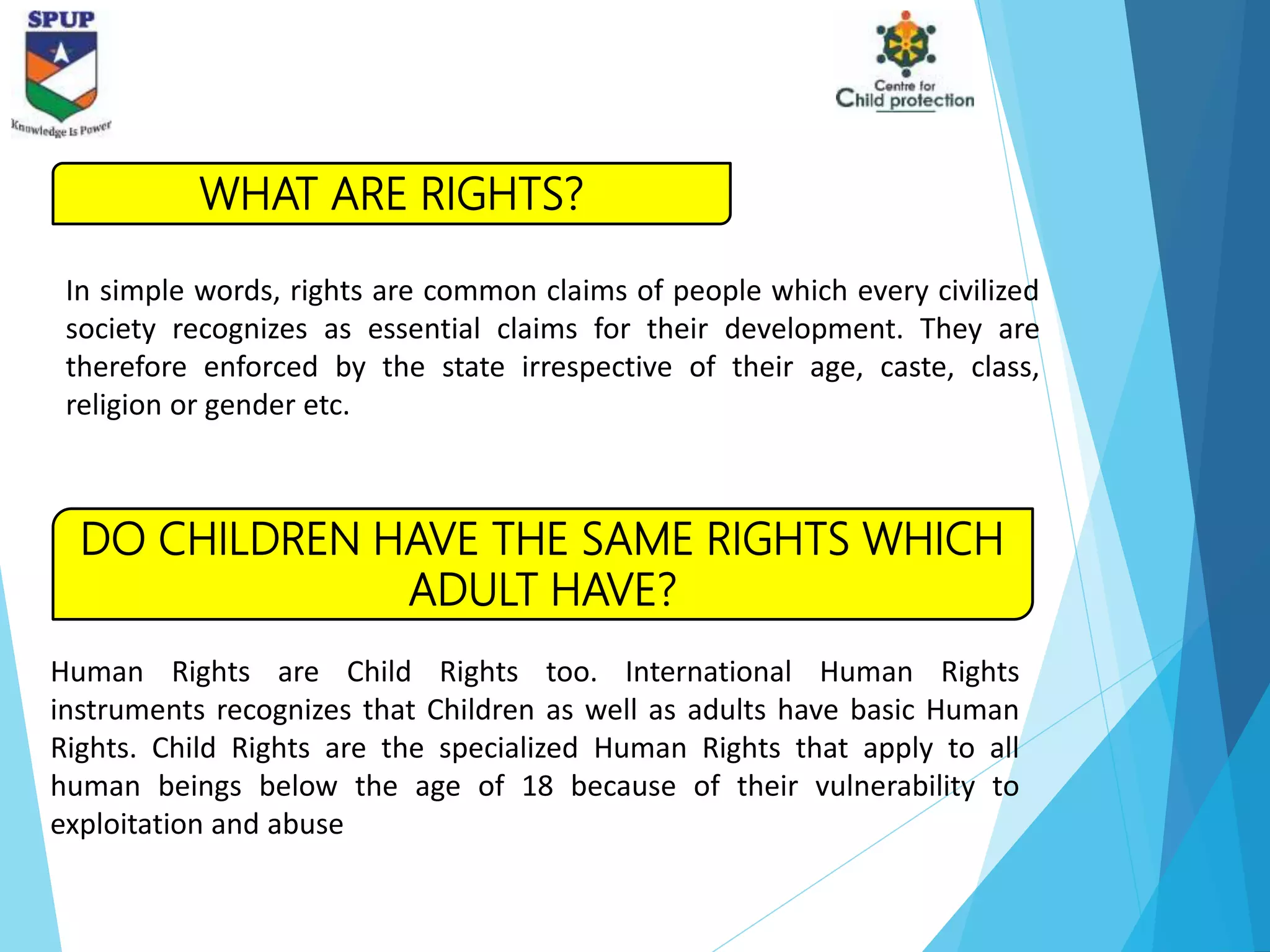 Module 01 introduction to child rights | PPTX
