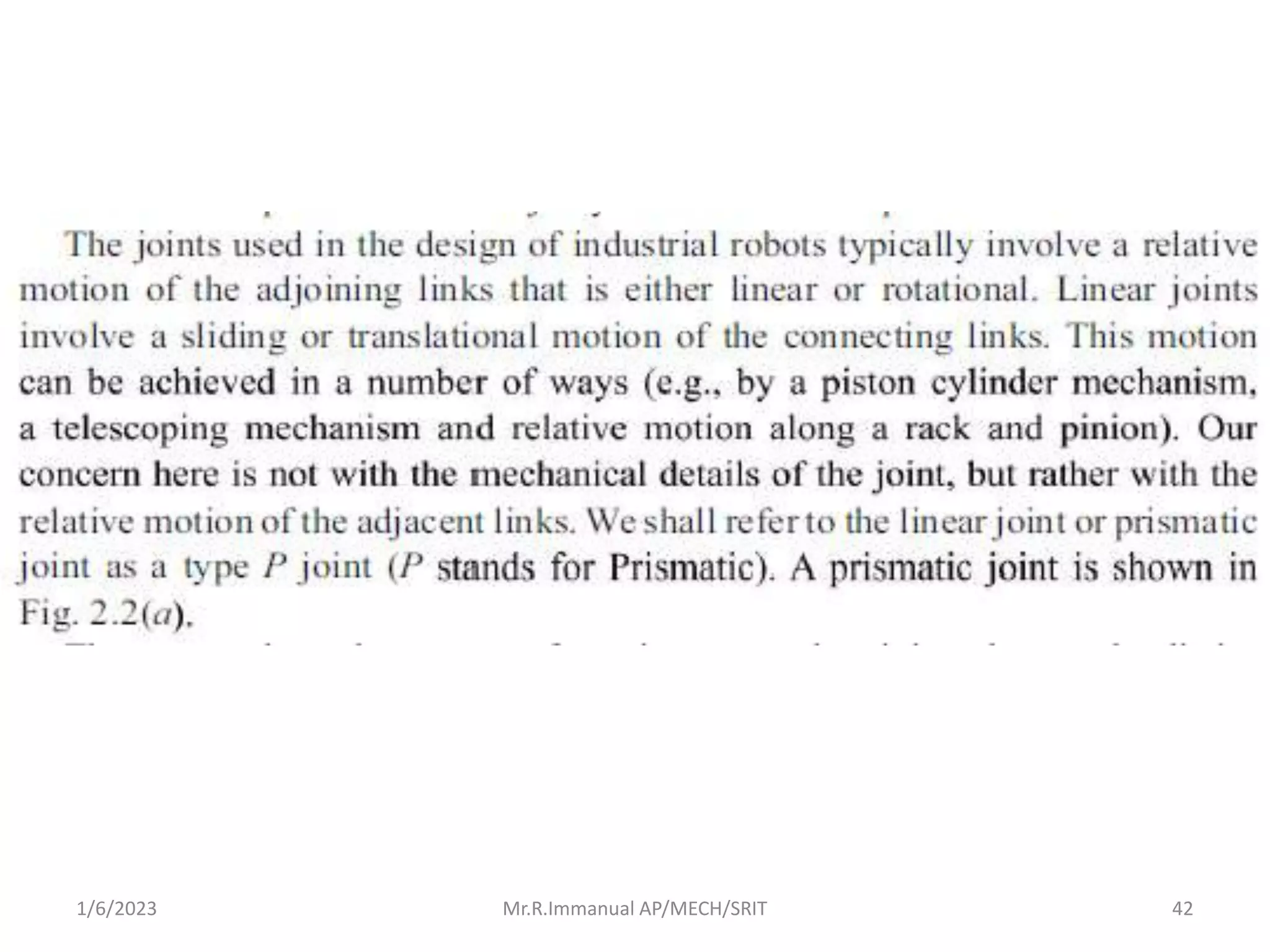 module_01_Introduction to robotics.pptx | Robotics | Technology & Computing