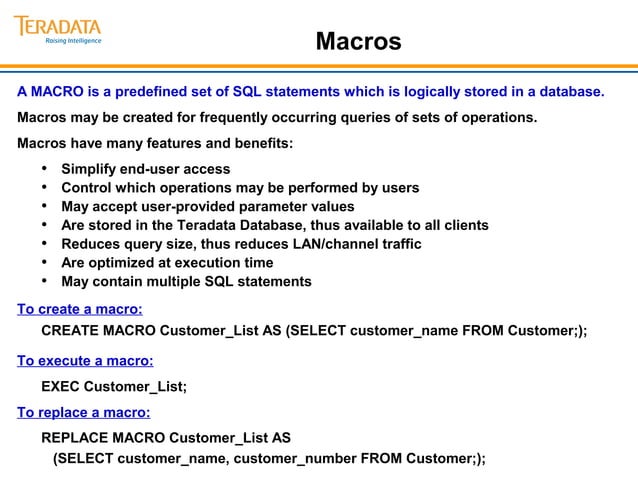 Module 02 teradata basics | PPT