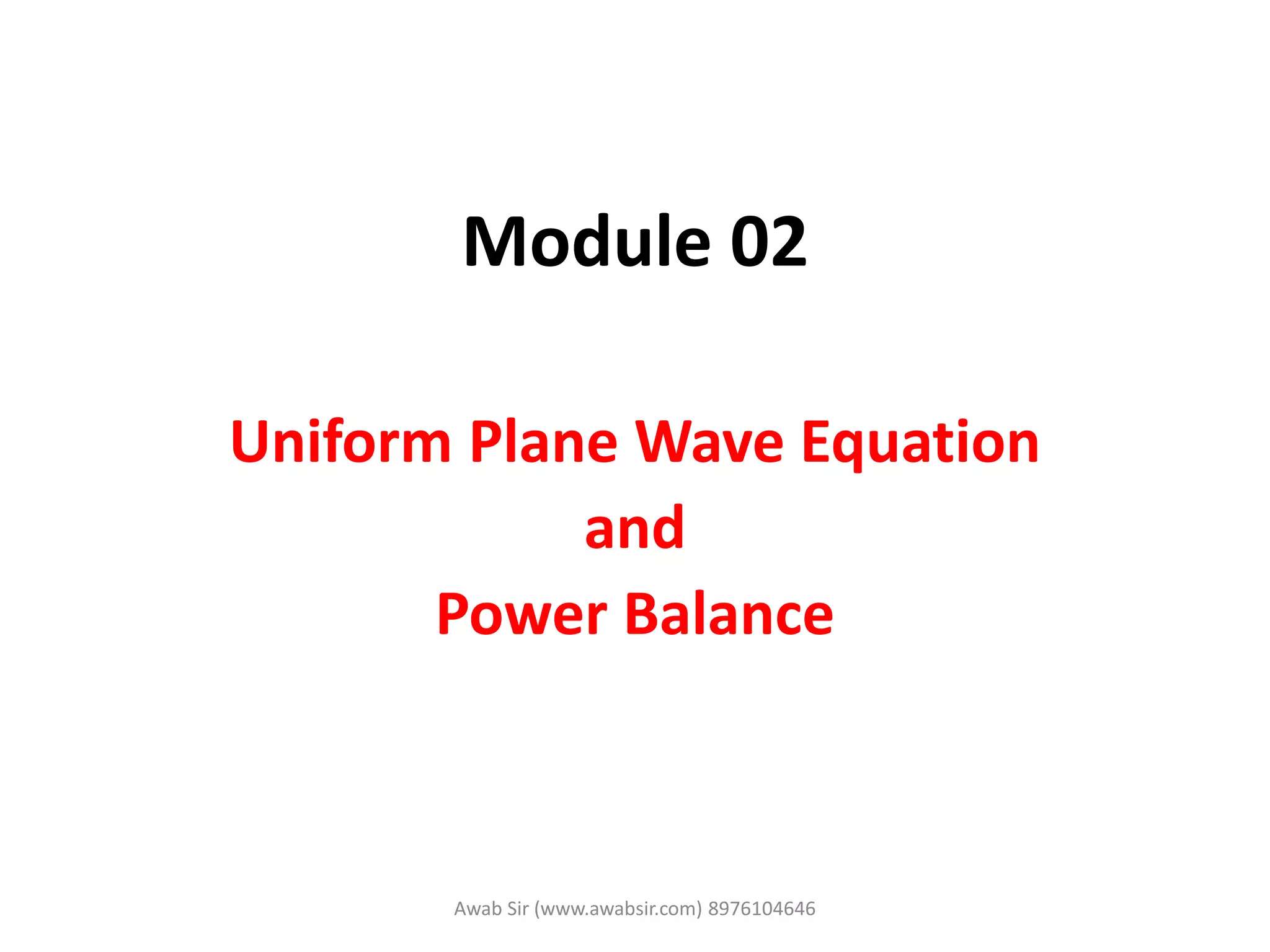 Uniform plane wave equation | PDF