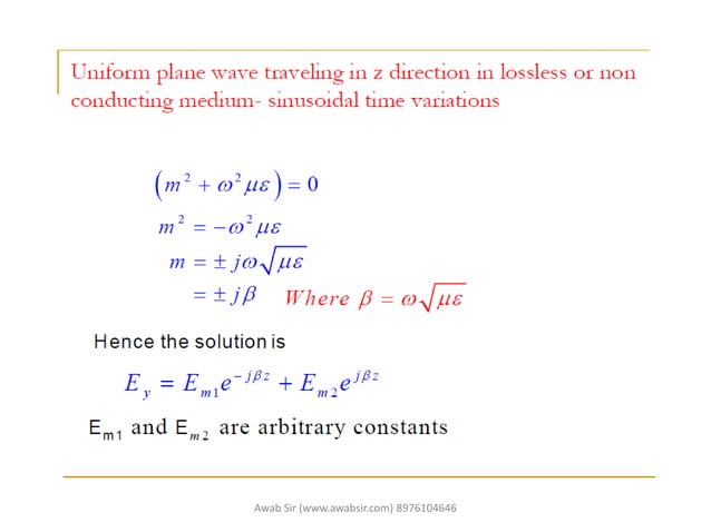 Uniform plane wave equation | PDF | Physics | Science
