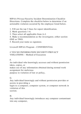 Module 03 Assignment - HIPAA Scenario An Admission to the .docx