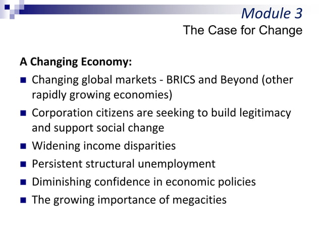 Module 03 The Case for Change | PPT