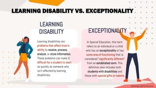 LEARNING DISABILITIES AND EXCEPTIONALITIES | PPTX