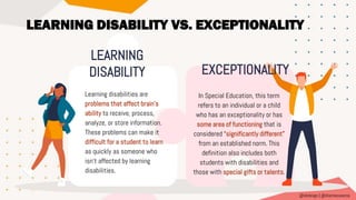 LEARNING DISABILITIES AND EXCEPTIONALITIES | PPTX