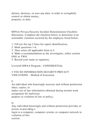 Module 04 Assignment - HIPAA Scenario Security Assignment .docx