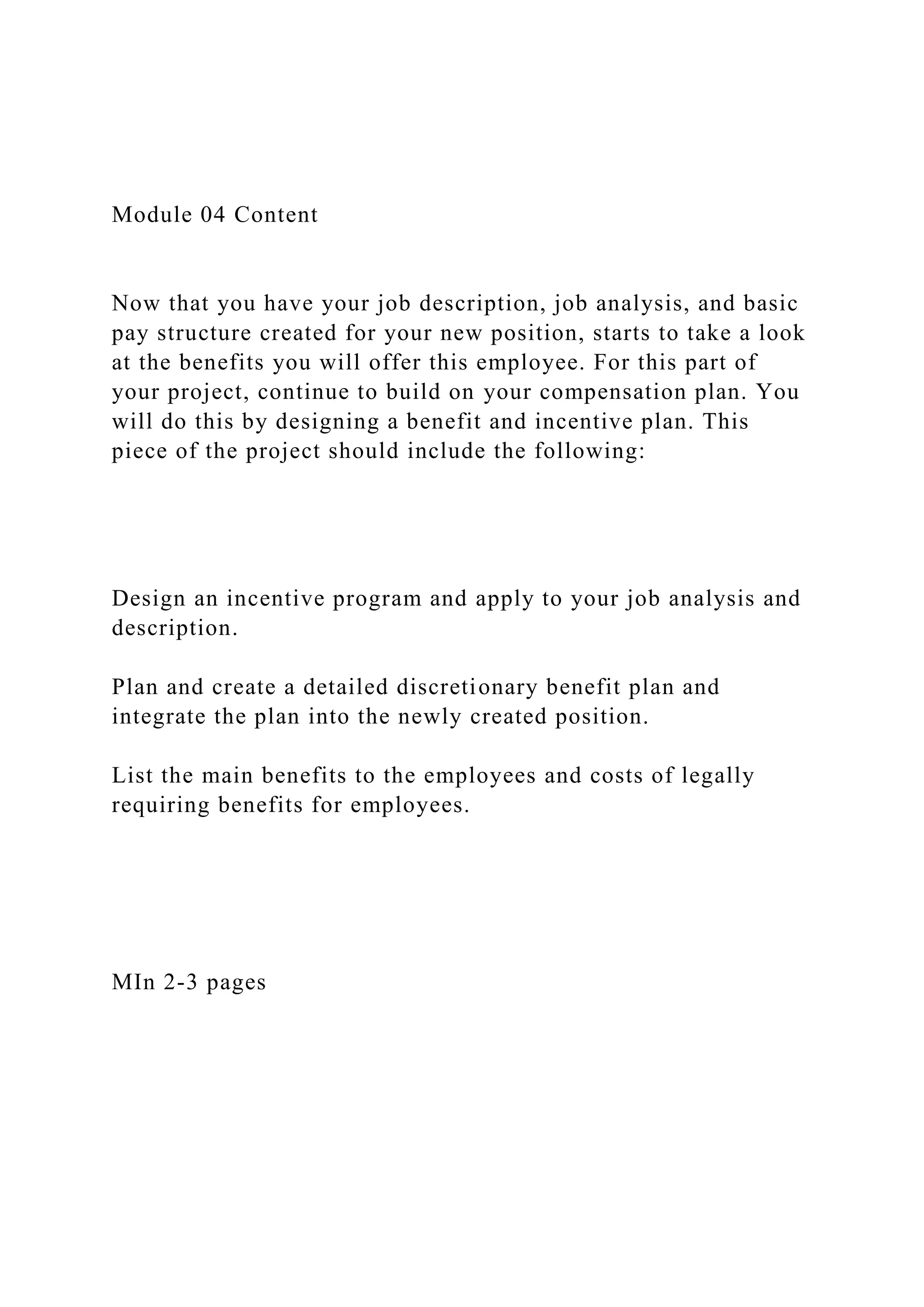 Module 04 ContentNow that you have your job description, j.docx