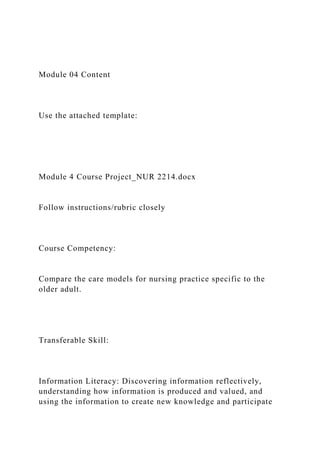 Module 04 ContentUse the attached templateM.docx