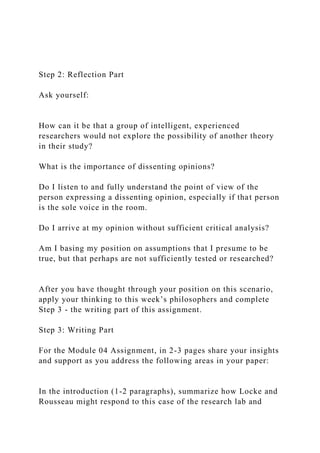 Module 04 Reflection and Written Assignment - GroupthinkStep.docx | Science