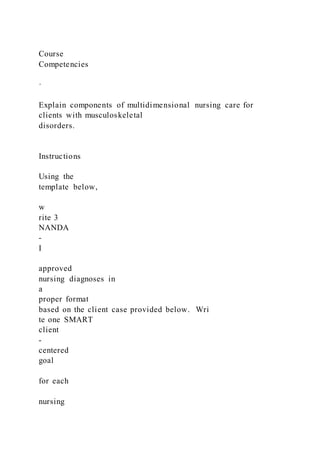 Module 04 Written Assignment – Nursing DiagnosisPurpose of the A | DOCX