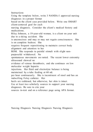 Module 04 Written Assignment – Nursing DiagnosisPurpose of the A | DOCX