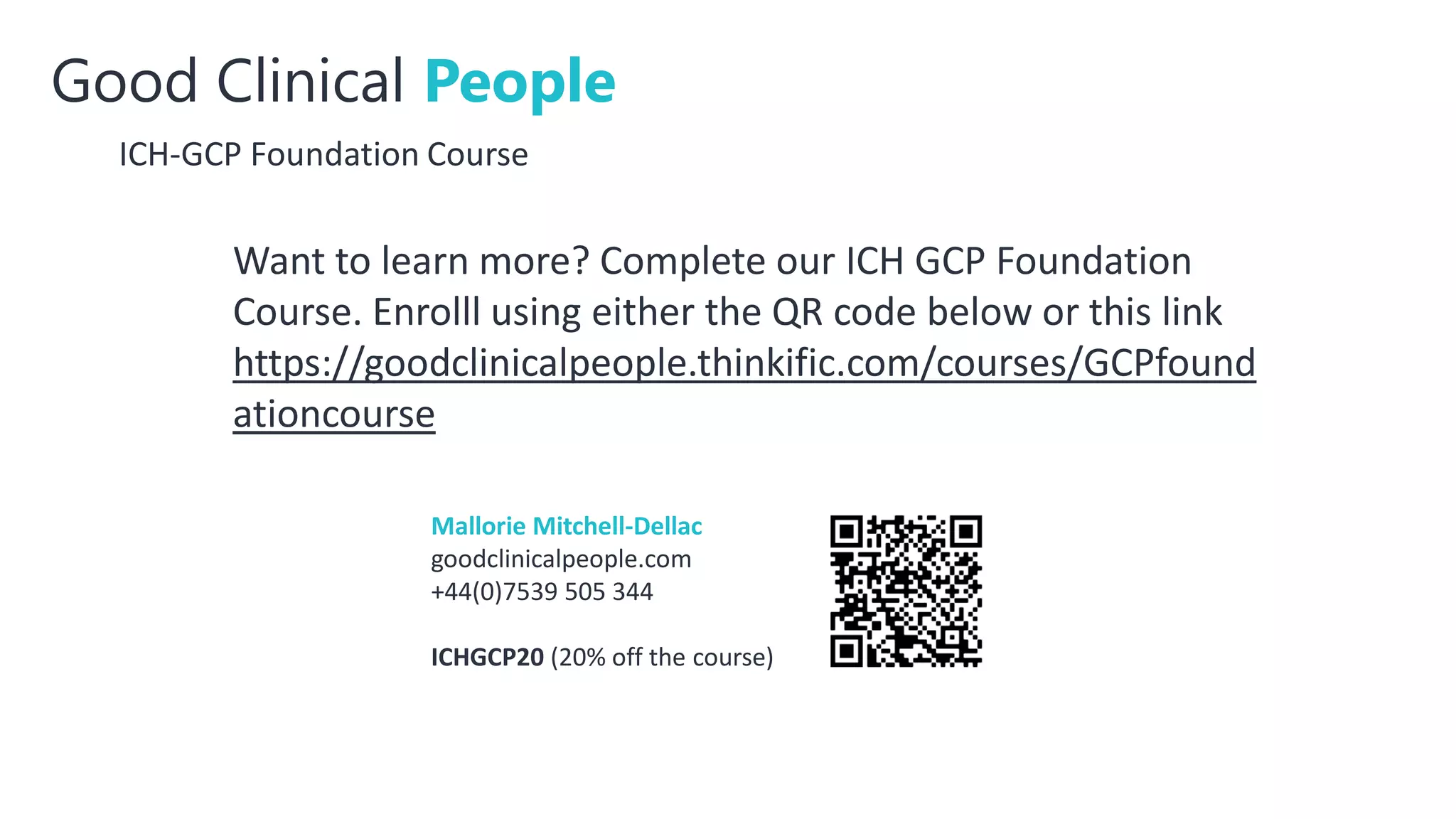 ICH GCP - Sponsor and Investigator's Responsibilities for Management of ...