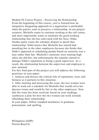 Module 05 Course Project - Preserving the RelationshipFrom the b.docx