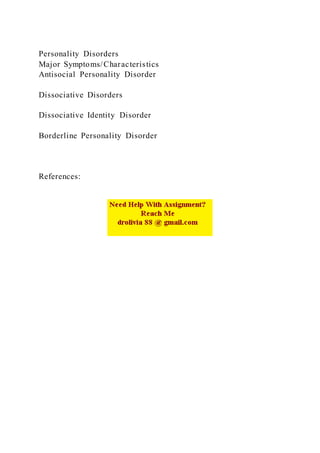 Module 05 Written Assignment - Disorders WorksheetInstructions .docx