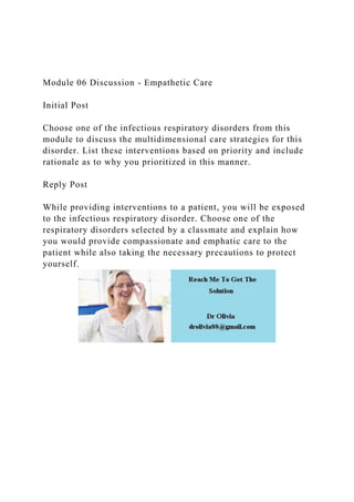 Module 06 Discussion - Empathetic CareInitial PostChoose.docx