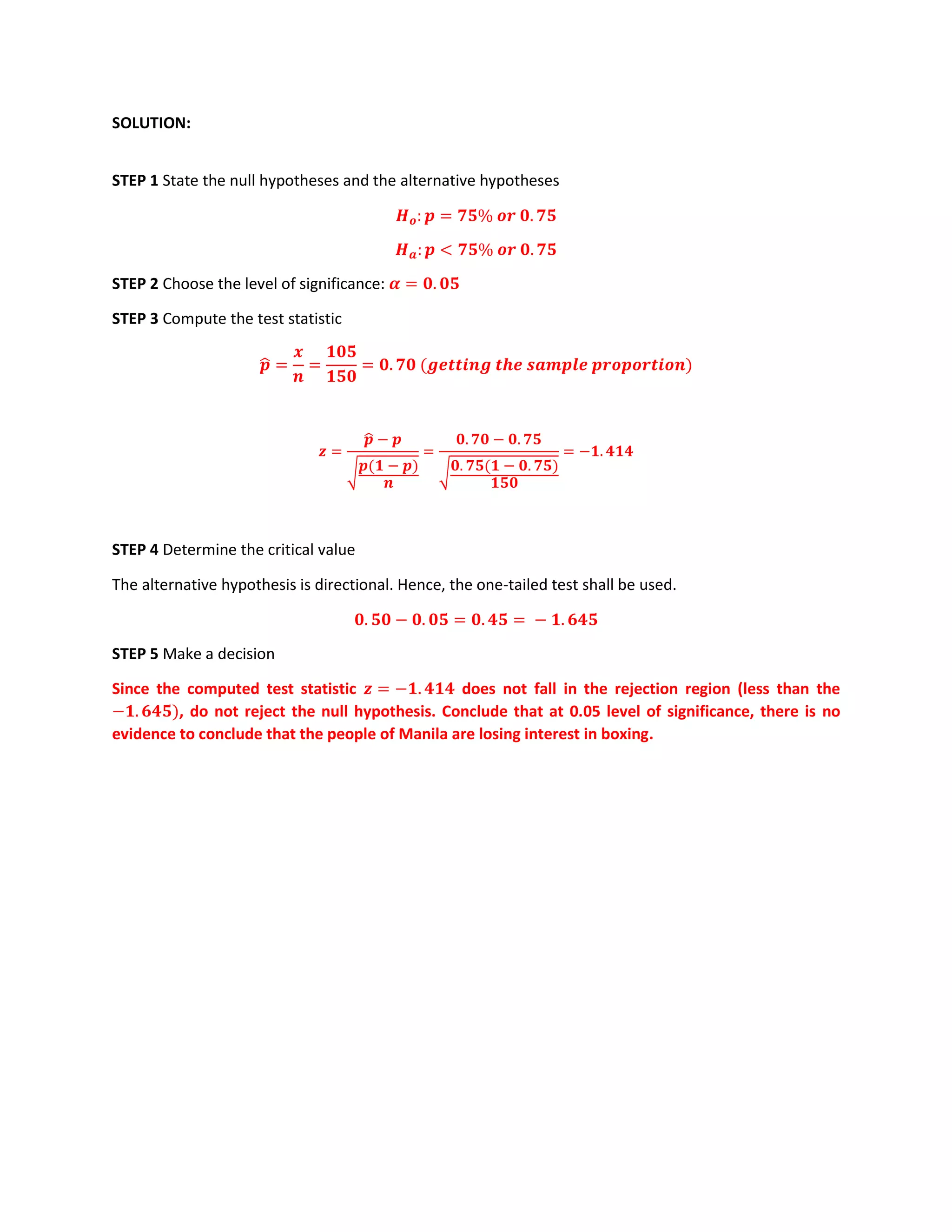 Module08 hypotheses testing proportions | PDF