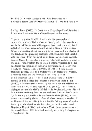 Module 08 Written Assignment - Use Inference and Extrapolation to .docx ...