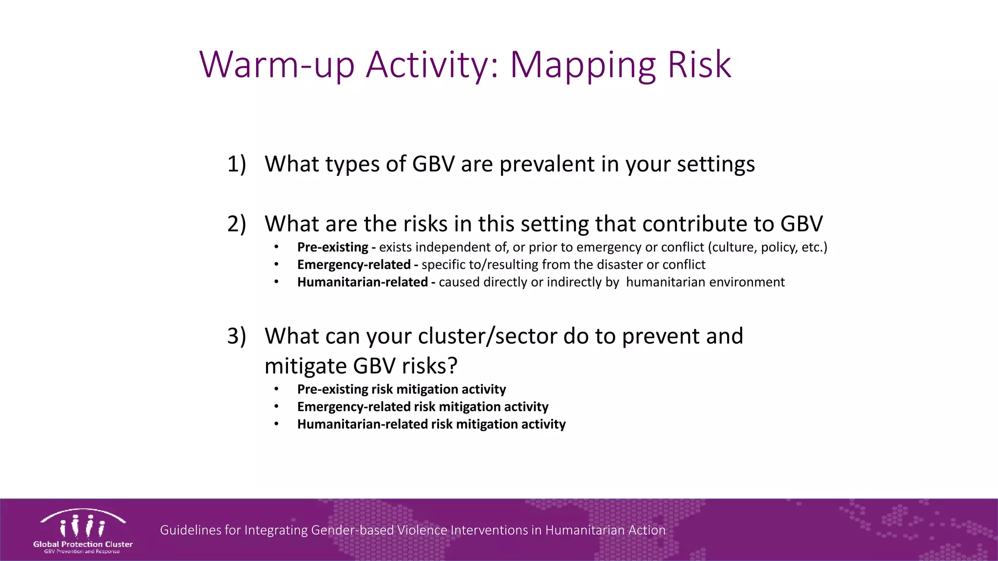 Guidelines for Integrating Gender-based Violence in Interventions in ...