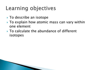 Module 1 1.5a - isotopes | PPTX