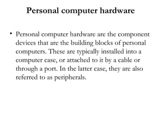 Computer Visible Parts | PPT