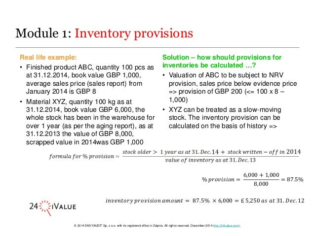 Module 1.1_24IVALUE_elearning INVENTORY PROVISIONS
