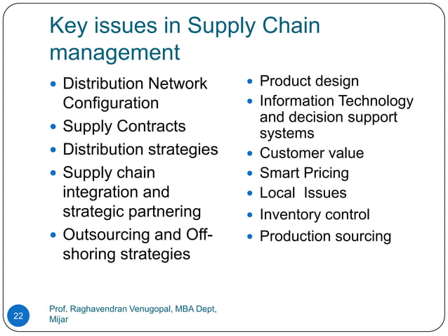 Supply Chain Management, VTU, Module 1 | PPTX | Logistics and ...