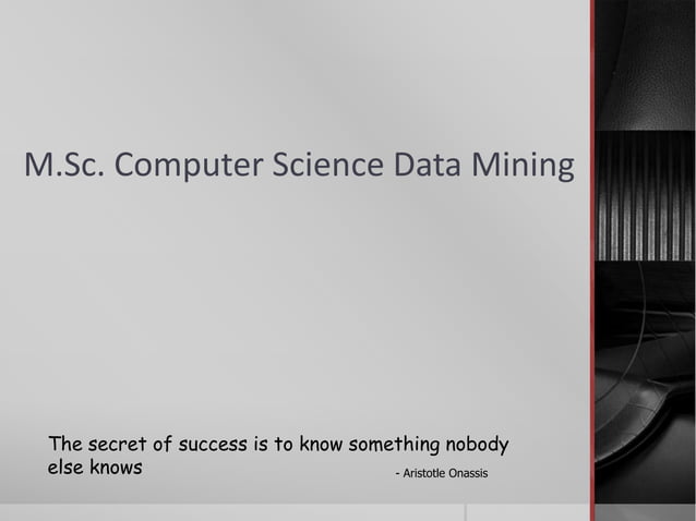 Data Mining and Data Warehousing | PPT