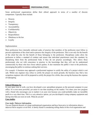 Professional Ethics Module 1 Notes | DOCX
