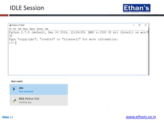 Python Training in Pune - Ethans Tech Pune | PPTX
