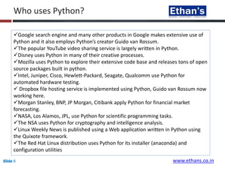 Python Training in Pune - Ethans Tech Pune | PPTX