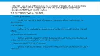Module 1: THE CONCEPTS OF POLITICS AND GOVERNANCE | PPTX