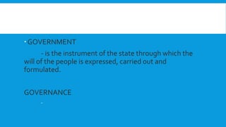 Module 1: THE CONCEPTS OF POLITICS AND GOVERNANCE | PPTX