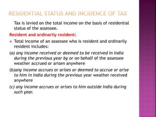 RESIDENTIAL STATUS AND INCOME TAX | PPTX