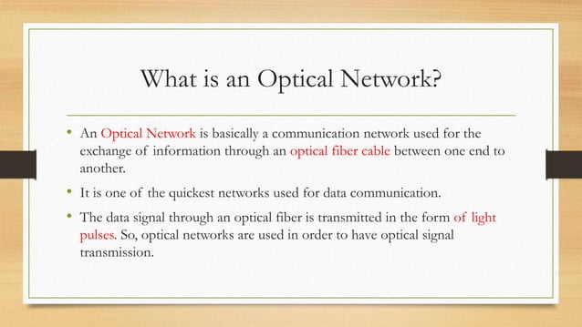 Data Communication and Optical Network | PPT