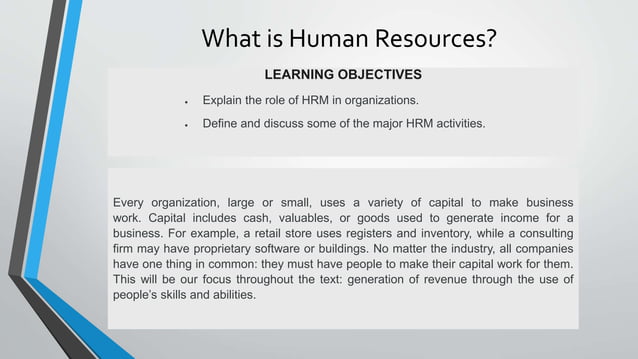 Module 1: The Role of Human Resources, Chapter 1-What is Human ...