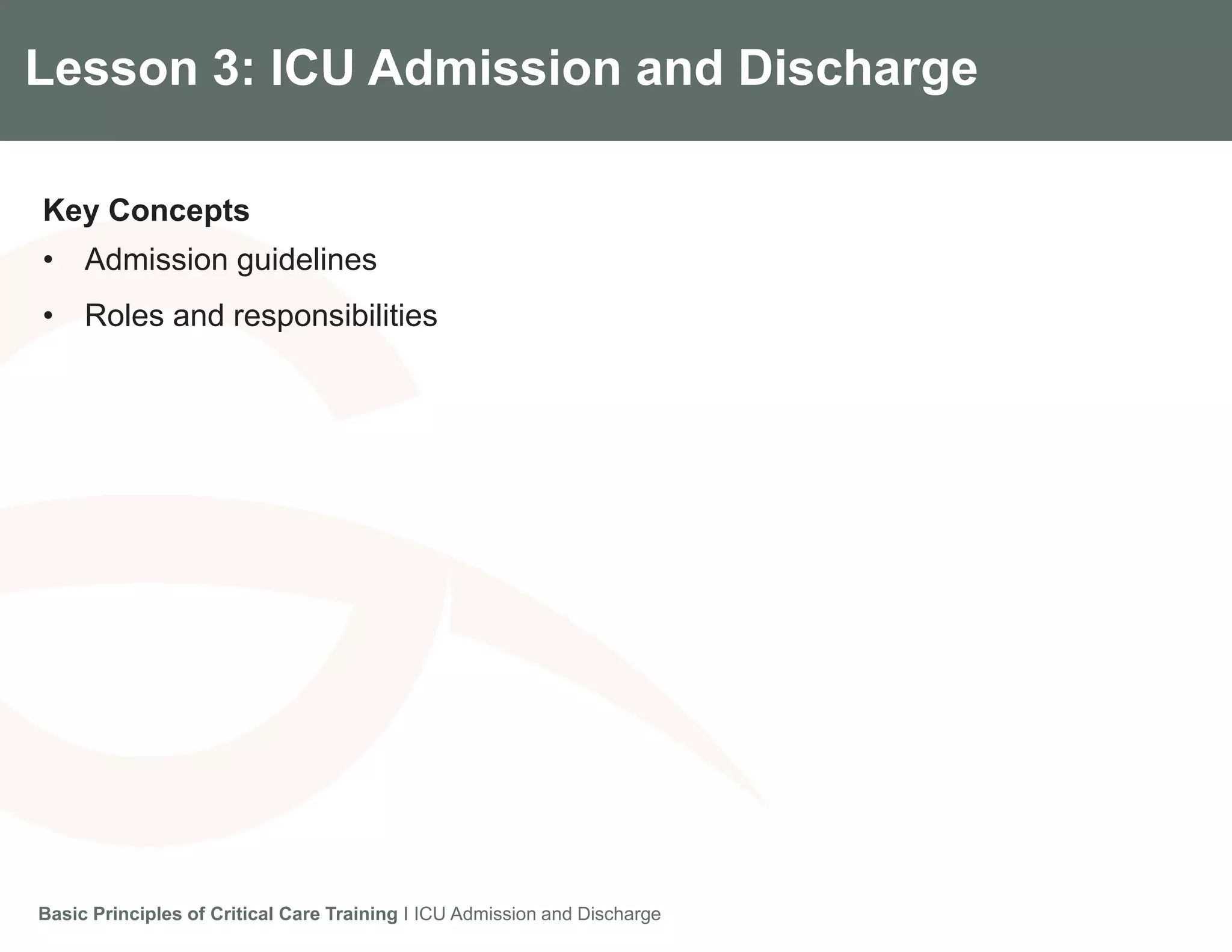 Module 1.3 ICU Admission & Discharge | PPTX