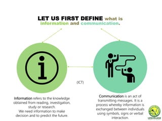 MODULE 1: INTRODUCTION TO INFORMATION AND COMMUNICATION TECHNOLOGY | PPTX