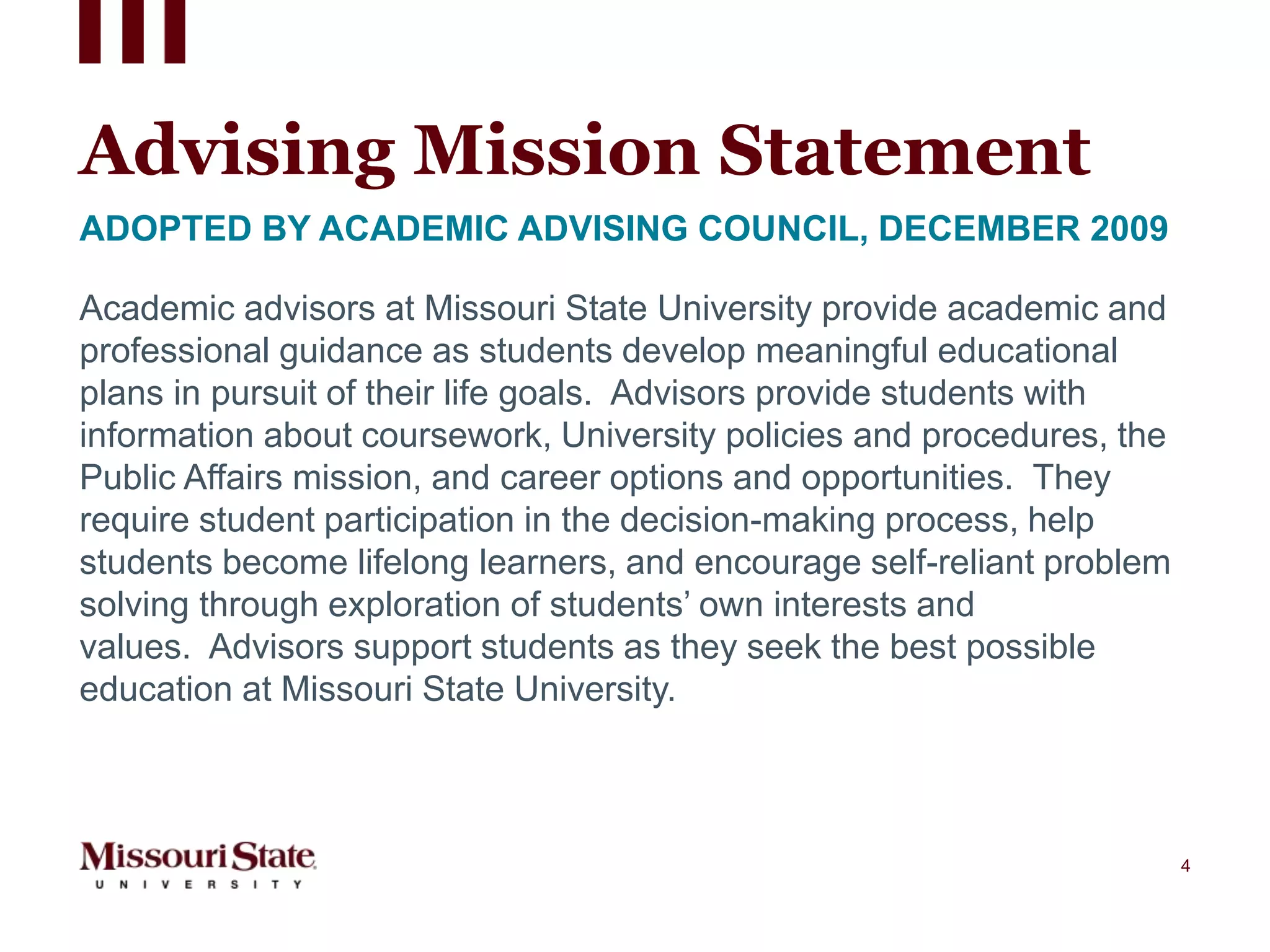 Advising Mission & Roles | PPTX