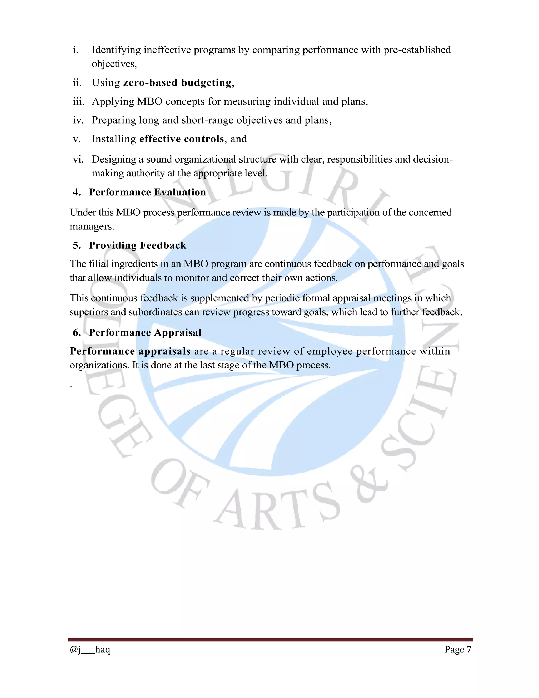 Management By Objectives (MBO) – Management By Exception (MBE) | PDF