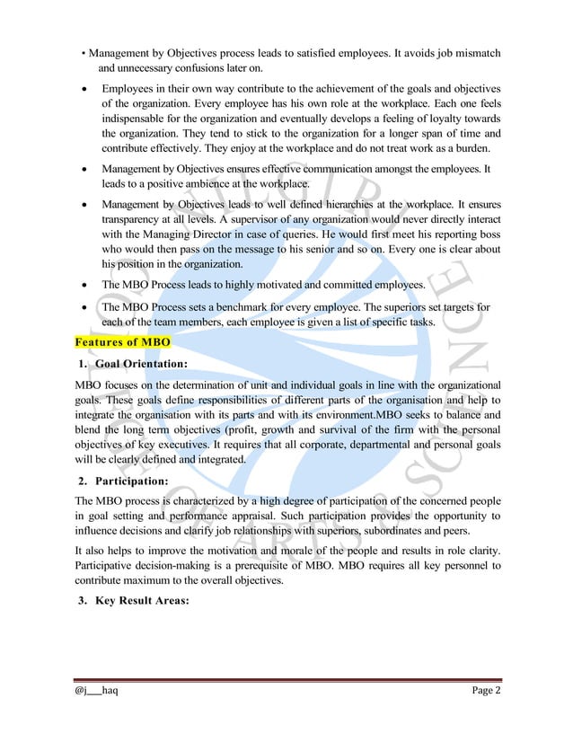 Management By Objectives (MBO) – Management By Exception (MBE) | PDF